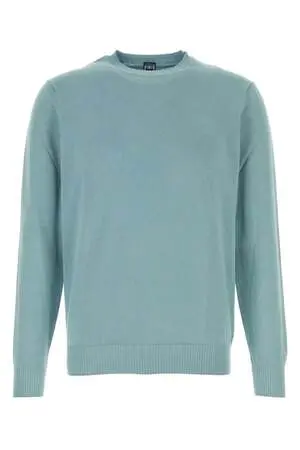 Fedeli Style 100% Cotton Knit Sweater For - Light Blue
