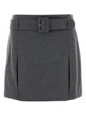 A.p.c. Cecile Mini Skirt In Wool Flannel - Grey
