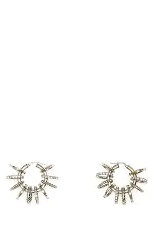 Amina Muaddi Multi-ring Hoop Earrings - Silver