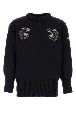 Junya Watanabe Embroidered Tiger Crew Neck Wool Sweater