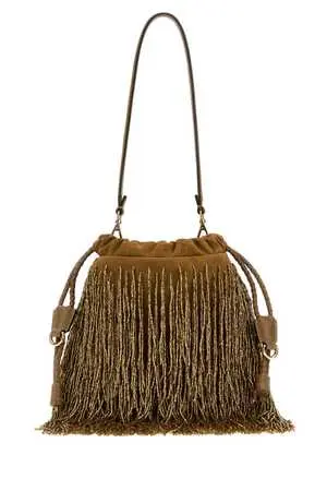 Etro Kalispera Mini Suede Bucket Handbag - Camel