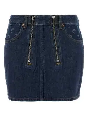MARINE SERRE Denim Mini Skirt - Blue