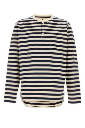 Junya Watanabe Embroidered Oversized Cotton T-shirt - Stripped