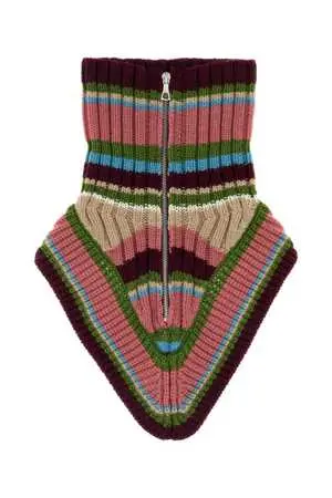 Dries Van Noten Dries Van Noten Embroidered Wool Morriso Neckwarmer Stripped