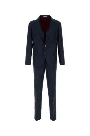 Brunello Cucinelli Brunello Cucinelli Silk-Linen-Wool Blended Suit Jacket & Trousers For Men Blue
