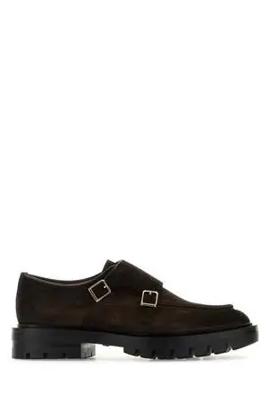 Santoni Suede Loafers With Rubber Sole - Brown