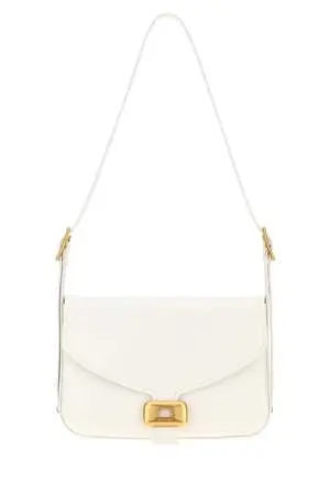 Balenciaga No Brand Medium Lamb Leather Shoulder Handbag With Adjustable Strap - White