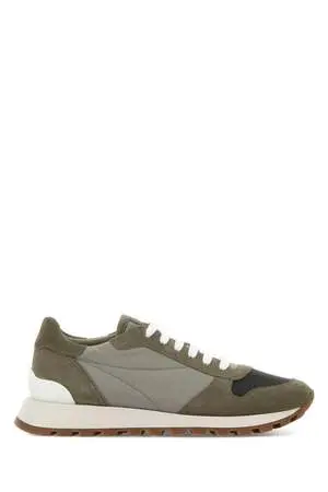 Brunello Cucinelli Suede And Fabric Sneakers - Grey