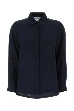 Max Mara Silk Button-front Shirt