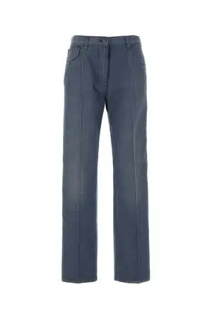 Prada Straight Leg Denim Jeans - Light Blue