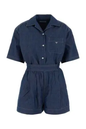 Prada Chambray Short Jumpsuit - Blue