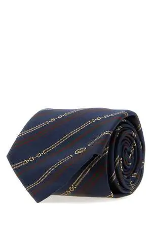 Gucci Embroidered Jacquard Striped Tie, 7 Cm - Stripped