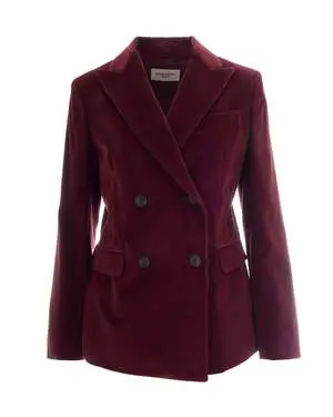 Max Mara Double-breasted Corduroy Blazer - Bordeaux