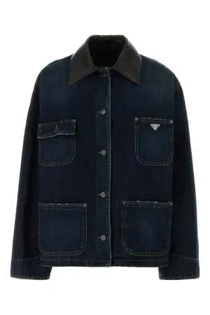 Prada Denim Padded Jacket For - Blue