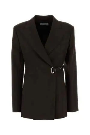 Sportmax Cinta Belted Stretch Viscose Blazer - Brown