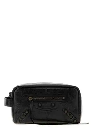 Balenciaga Lamb Leather Beauty Case, 21.5 Cm X 11 Cm X 11.5 Cm - Black