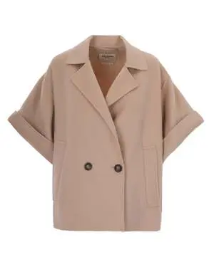 Max Mara Oversized Double-breasted Wool Coat With Notched Lapel - Mandorla