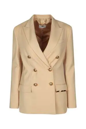 Elisabetta Franchi Double-breasted Tailored Blazer For - Cammello