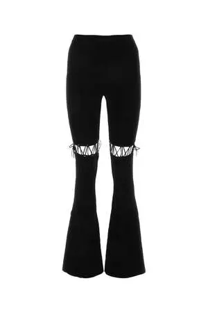 NENSI DOJAKA Viscose Stretch Flared Pants With Tie Detail