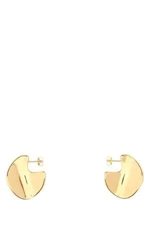 Bottega Veneta Medium Disc Earrings With 18k Finish In Sterling Silver - Gold