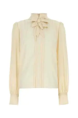 Valentino Garavani Silk Blouse With Bow Detail - Yellow