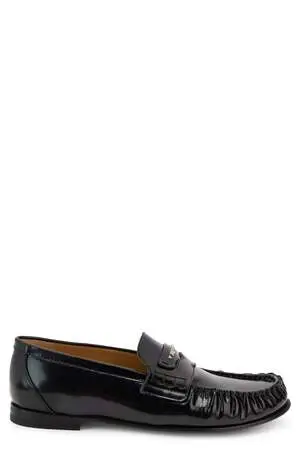 Fendi Leather Scrunch Loafers