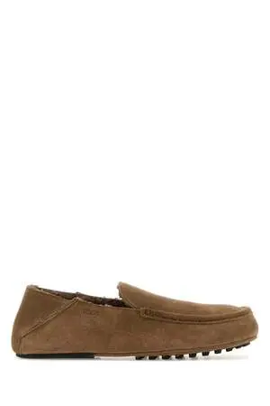 TOD`S Suede Shearling-lined Mud Loafers - Brown
