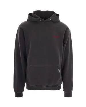 REPRESENT Cotton Pullover Hoodie - Washed Black