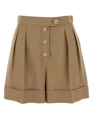 Valentino Garavani Biscuit Viscose-blend Mini Shorts - Camel