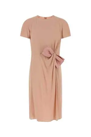 Valentino Garavani Silk Crepe Mini Dress With Stretch Jersey Lining - Pink