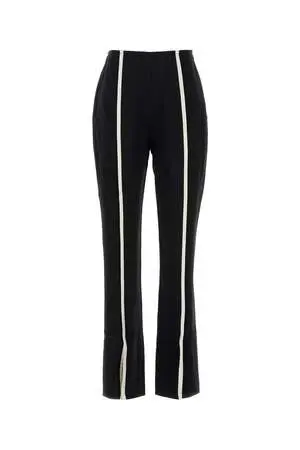 Nanushka Satin High-waisted Tailored Pants With Contrast Piping