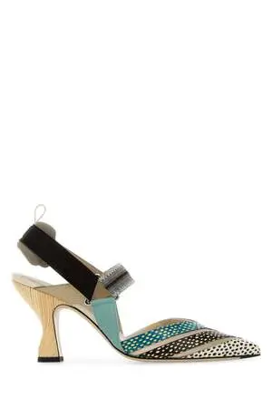 Fendi Fendi Leather Colibrì Pumps With 8.5 Cm Heel Multicoloured