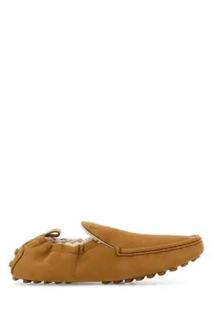 TOD`S Tod's Shearling-lined Suede Loafers - Camel