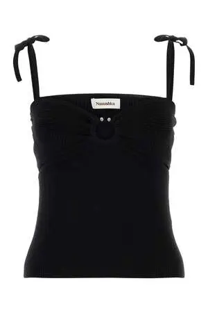 Nanushka Savera Stretch Viscose-blend Top - Black