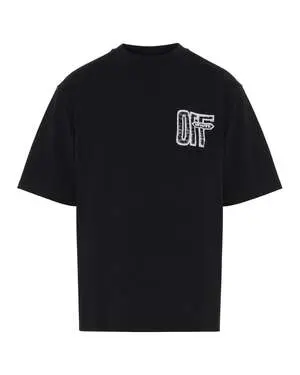 Off-White Graphic Oversized Cotton T-shirt - Black
