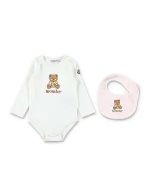 Moncler Baby Bear Bodysuit And Bib Set