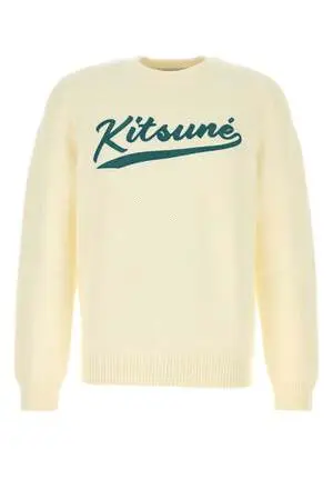 Maison Kitsuné Cotton Blend Crewneck Sweater - White