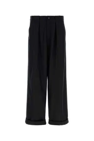 Dolce & Gabbana Virgin Wool Wide-leg Pants - Black