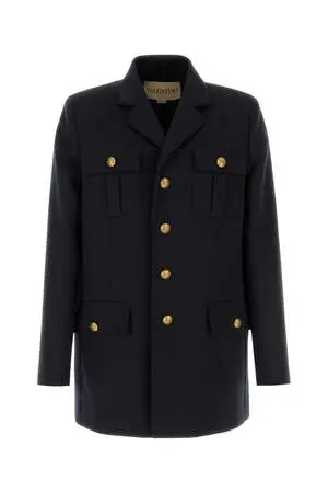 Valentino Garavani Wool Blazer With Cupro Lining - Blue