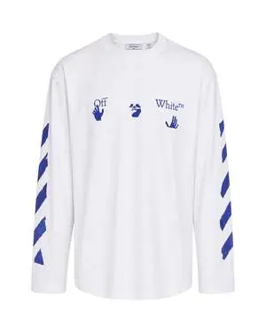 Off-White Graphic Long-sleeve Cotton T-shirt - White