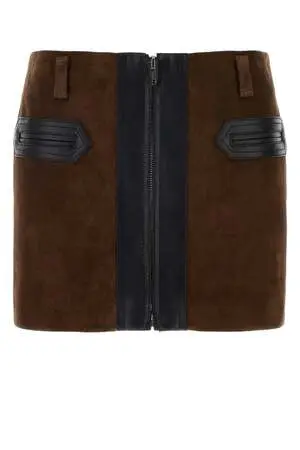 Marni Suede Mini Skirt With Leather Accents