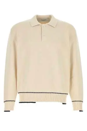GOLDEN GOOSE Golden-style Knit Polo Shirt - White