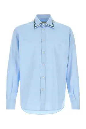 Valentino Garavani Poplin Shirt In Cotton - Light Blue