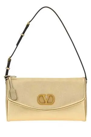 Valentino Garavani Devain Shoulder Handbag In Nappa Leather - Gold