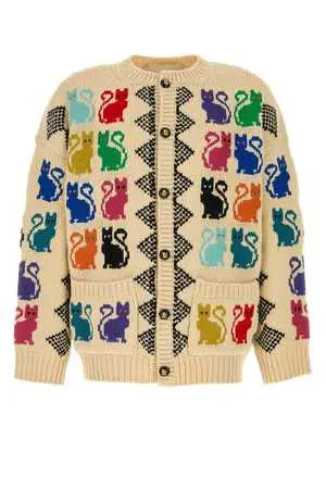 Valentino Garavani 100% Virgin Wool Cardigan - Yellow