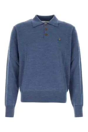 VIVIENNE WESTWOOD Wool Mark Polo Shirt - Light Blue