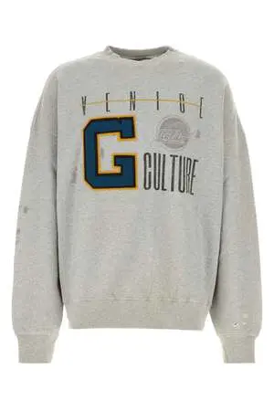 GOLDEN GOOSE 100% Cotton Crewneck Sweatshirt - Grey