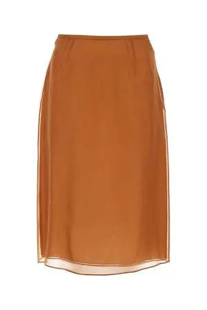 Prada Light Knit Sheer Skirt - Orange