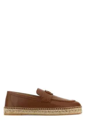 Valentino Garavani Vlogo Leather Espadrilles - Camel