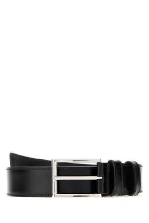 Prada 3 Cm Vitello Leather Belt For - Black